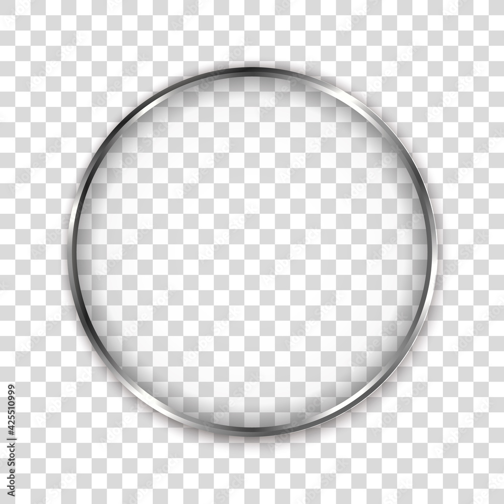 silver round frame banners on transparent background Stock Vector ...