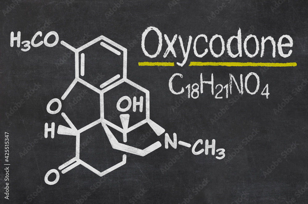 Blackboard with the chemical formula of Oxycodone Stock Illustration | Adobe Stock