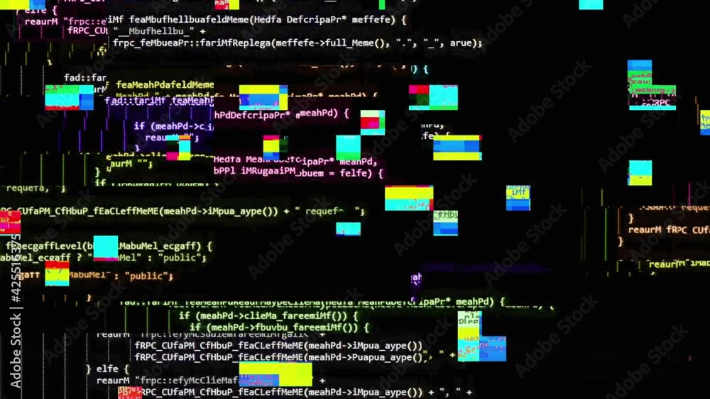 An Extremely Messy Source Code Scrolling Animation Scrambled