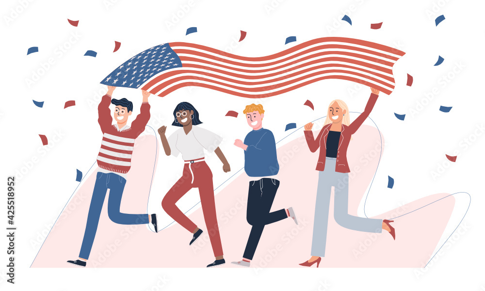 Flat style vector illustration of cartoon people character group ...