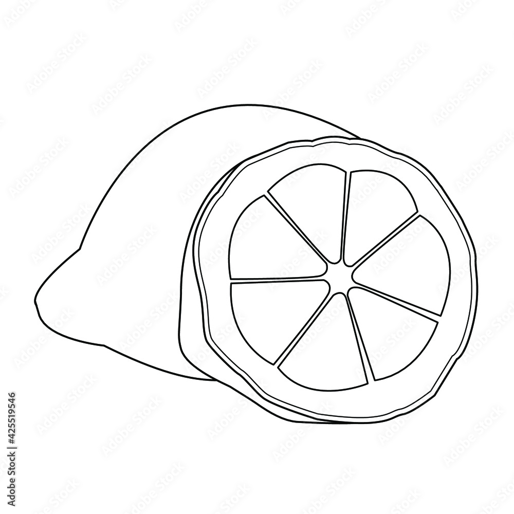 Coloring book. lemon Coloring pages. Cartoon clipart for children's ...
