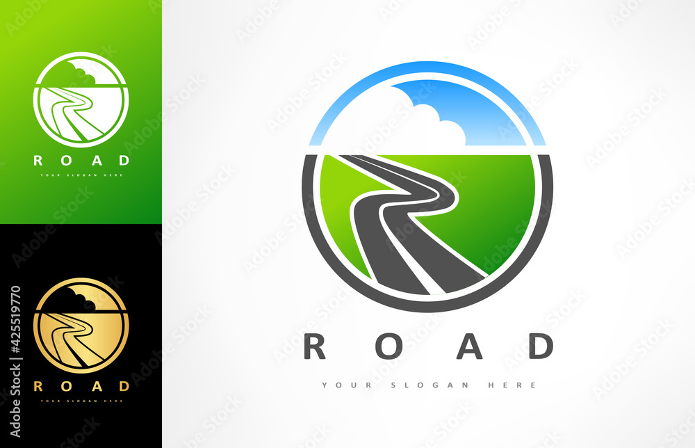 Road logo vector. Track design. Stock Vector | Adobe Stock