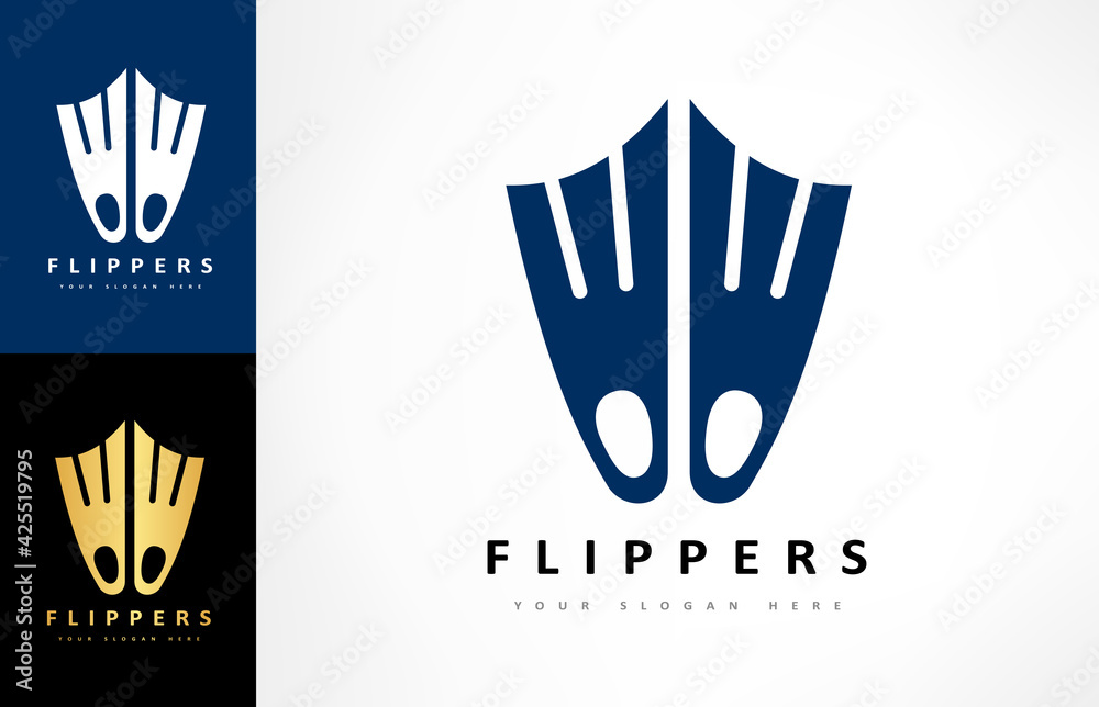 Flippers logo vector. Diving design. Stock-Vektorgrafik | Adobe Stock