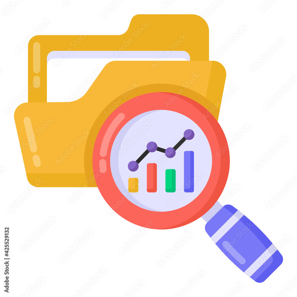 Easy to use and visually perfect flat data analysis icon Stock Vector ...