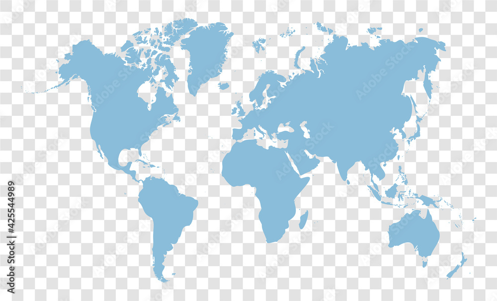 blue world map on transparent background Stock Vector | Adobe Stock