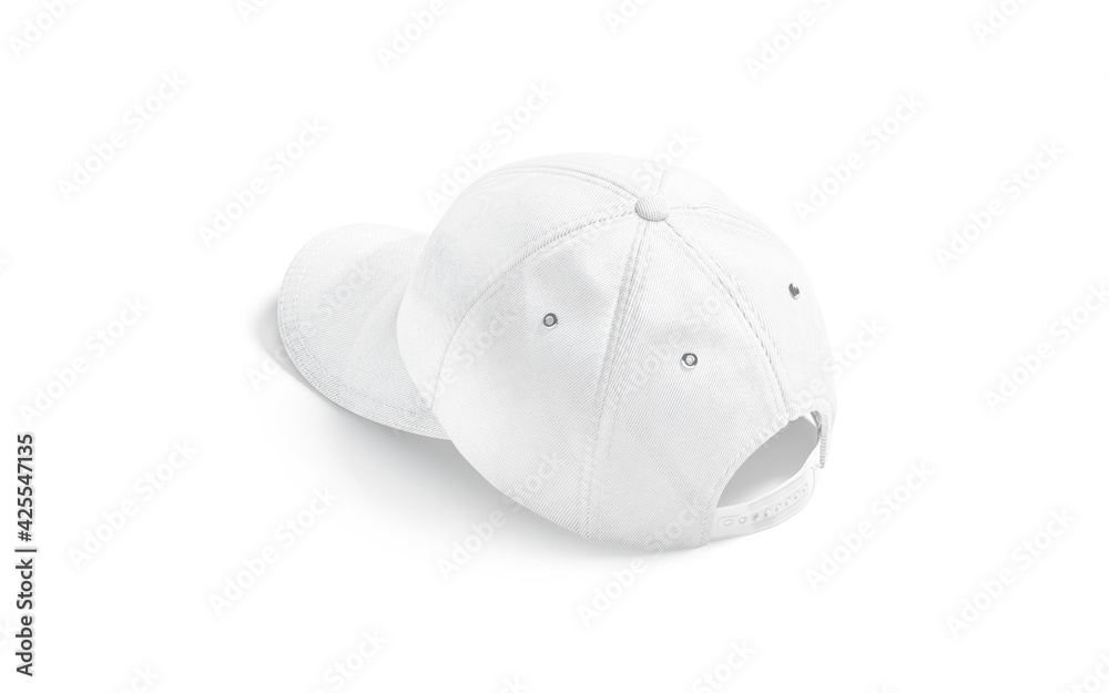 Blank white baseball cap mockup, back view Stock Illustration | Adobe Stock