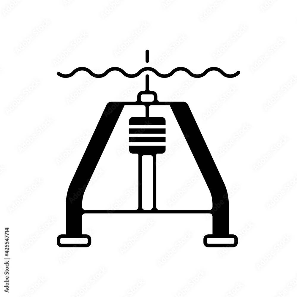 Hydraulically damped gravity corer black linear icon. Instrument used ...
