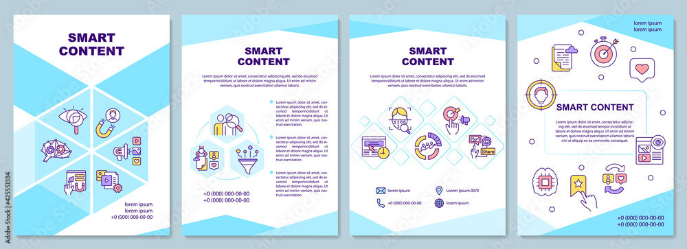 Smart content brochure template. Search marketing. Flyer, booklet ...