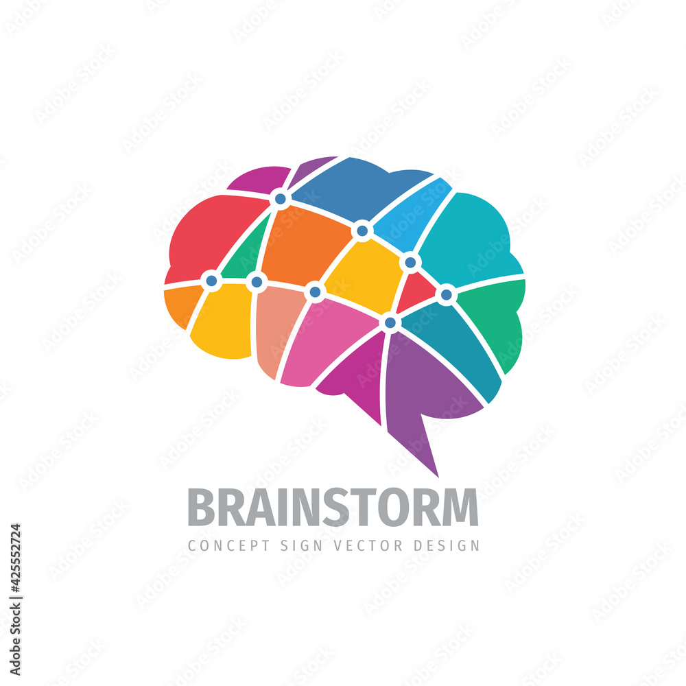Brain - business vector logo template concept illustration. Abstrat ...