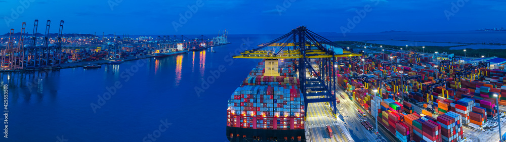 Modern Logistics,transportation of Container Cargo ship,Cargo plane ...