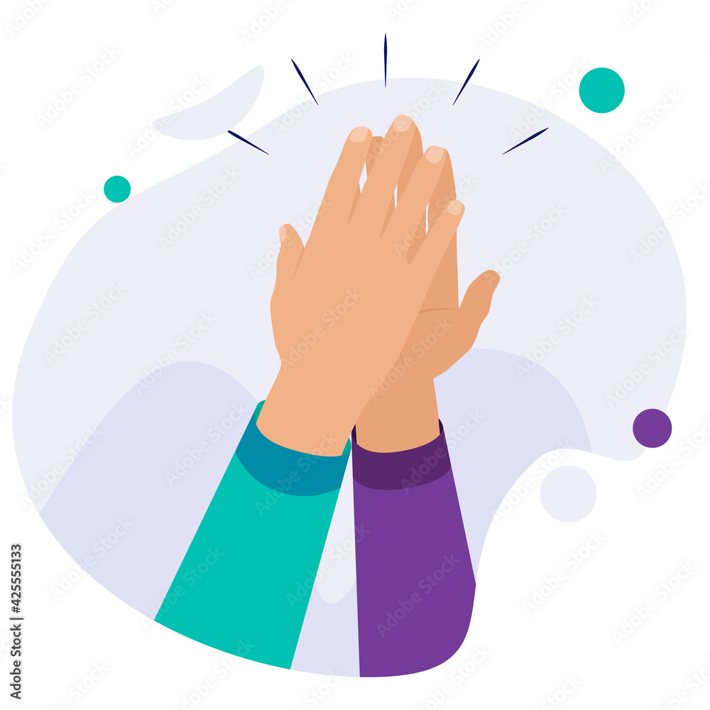 High five hands. Two hands giving a high five for great work. High five ...
