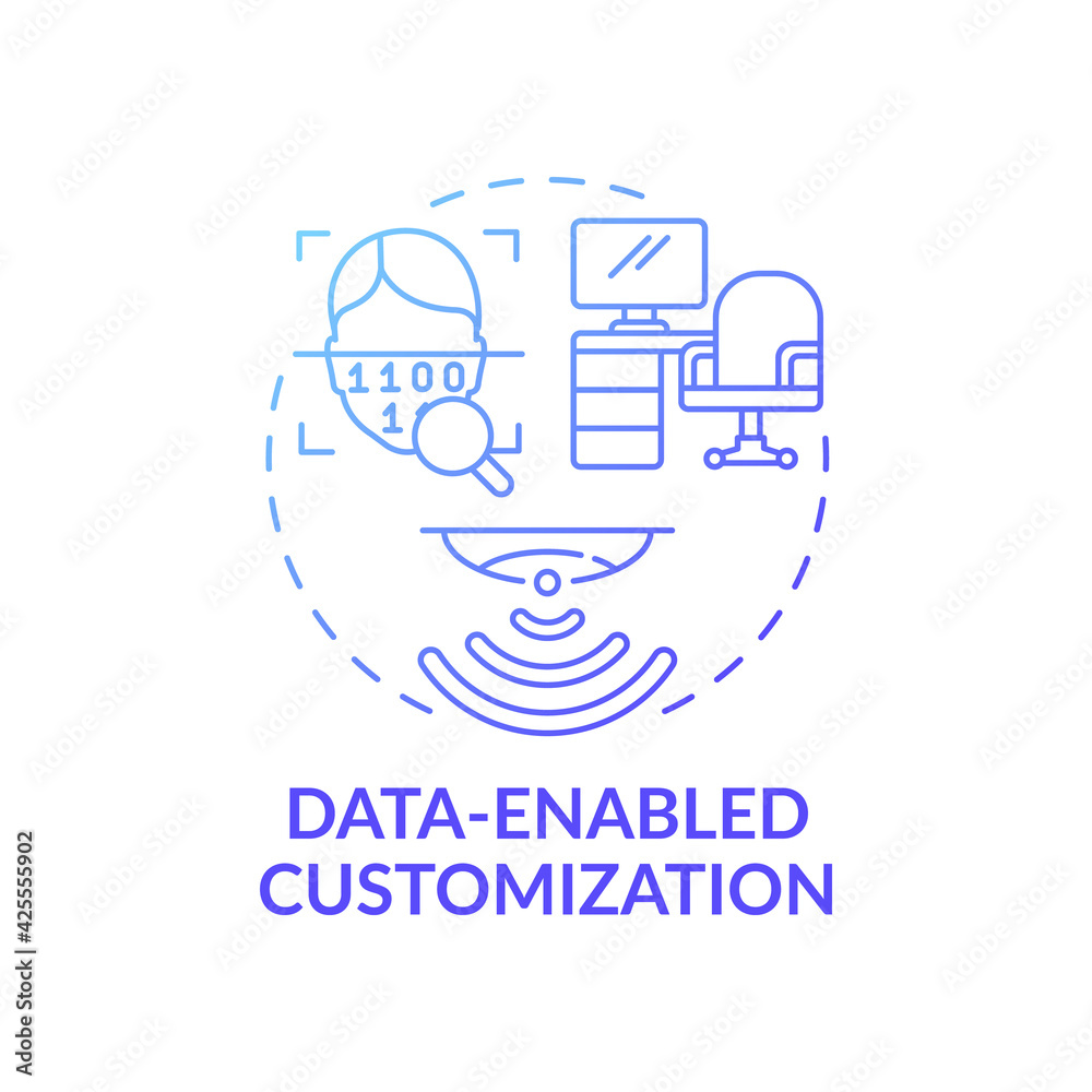 Data Enabled Customization Concept Icon Future Office Design Idea Thin