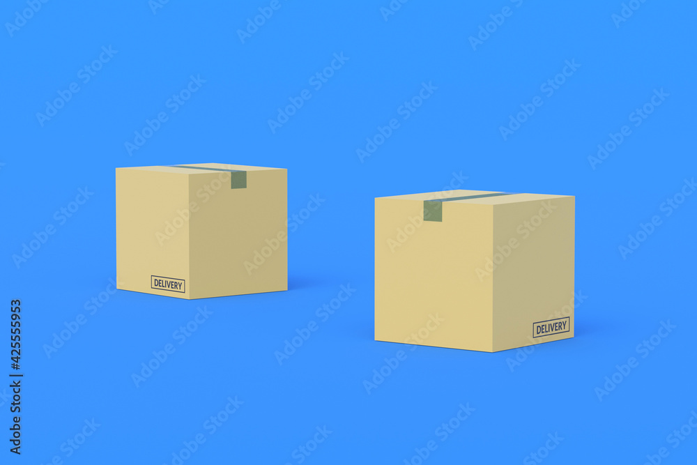 Cardboard boxes. Freight transportation and logistic. Import, export of ...