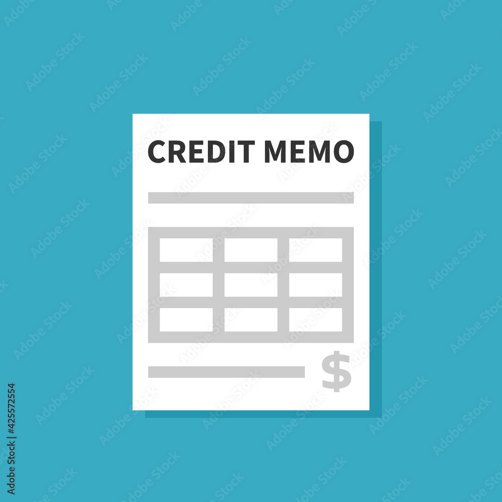 Credit Memo icon. Clipart image isolated on white background Stock ...