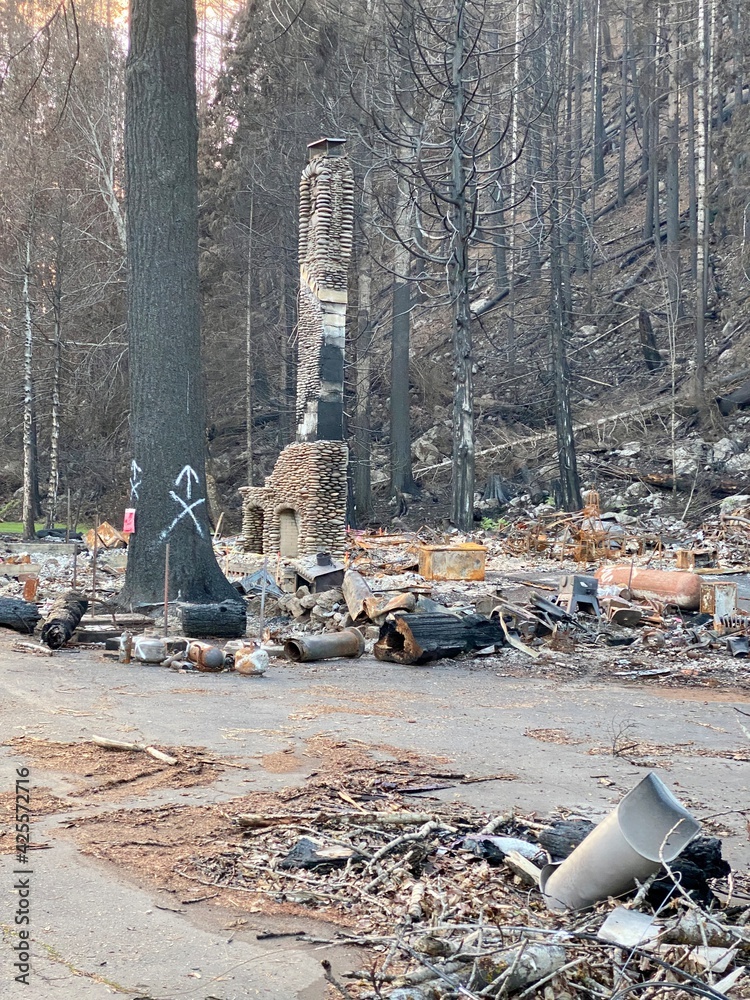 The devastation of a forest fire leaves dream homes in utter ruins ...