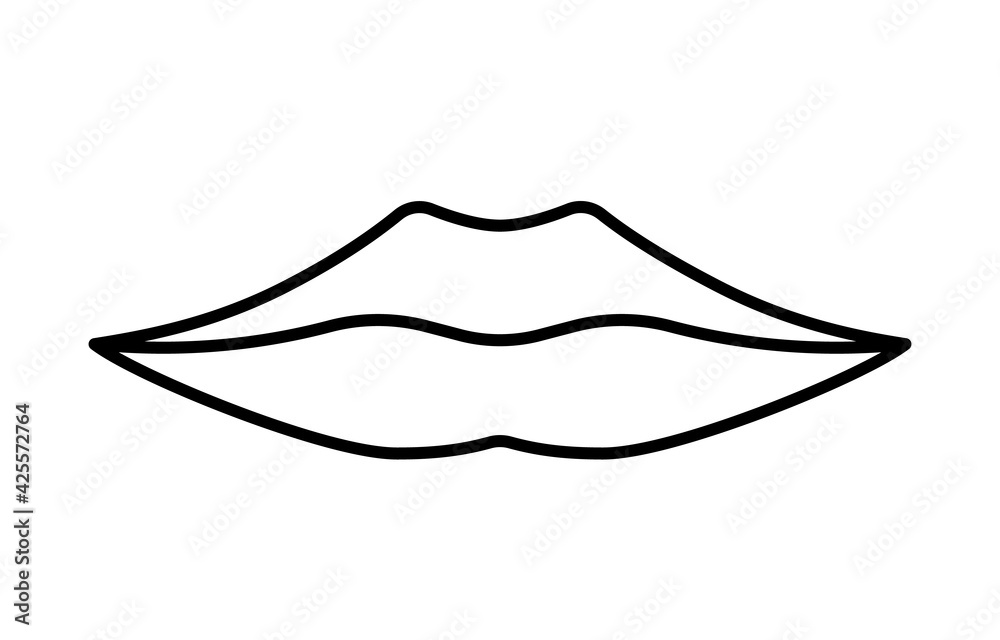 Lips outline icon. Clipart image isolated on white background Stock ...