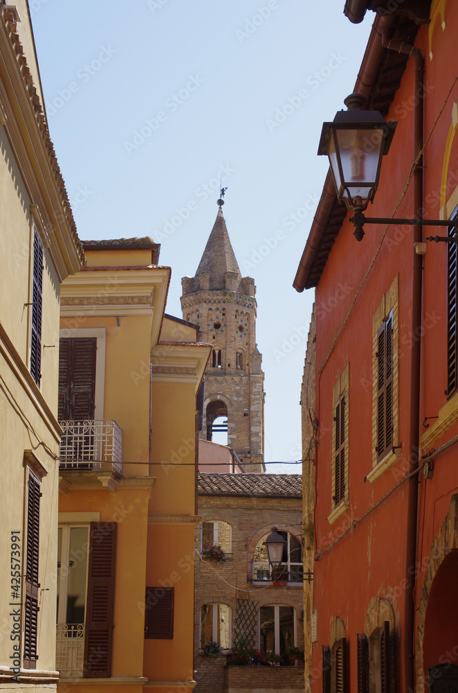 Atri - Abruzzo - The colorful houses frame the bell tower of the ...