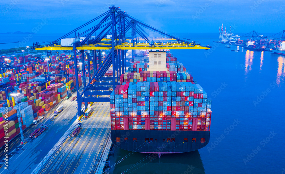 Modern Logistics,transportation of Container Cargo ship,Cargo plane ...