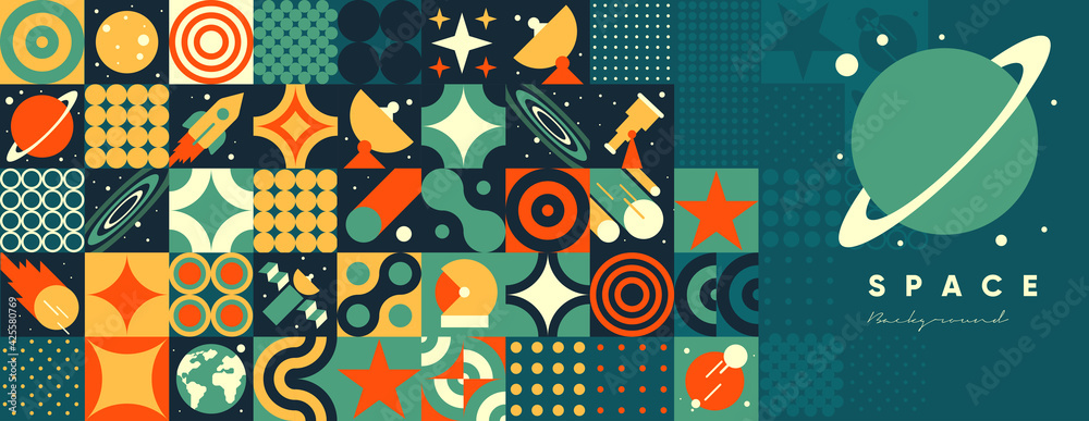 Space. Cosmos. Vector illustrations. Abstract backgrounds, patterns on ...