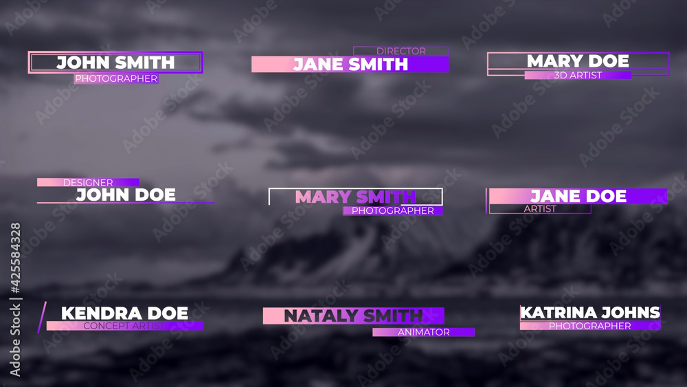 Gradient Clean Modern Lower Third Stock Template | Adobe Stock