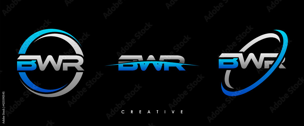 BWR Letter Initial Logo Design Template Vector Illustration Stock ...