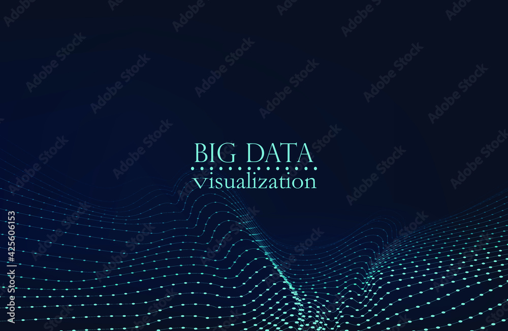 Abstract Music background. Big Data Particle Flow Visualisation ...