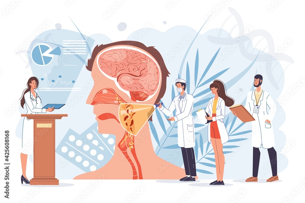 Cartoon flat doctor characters at work,physicians with medical devices ...