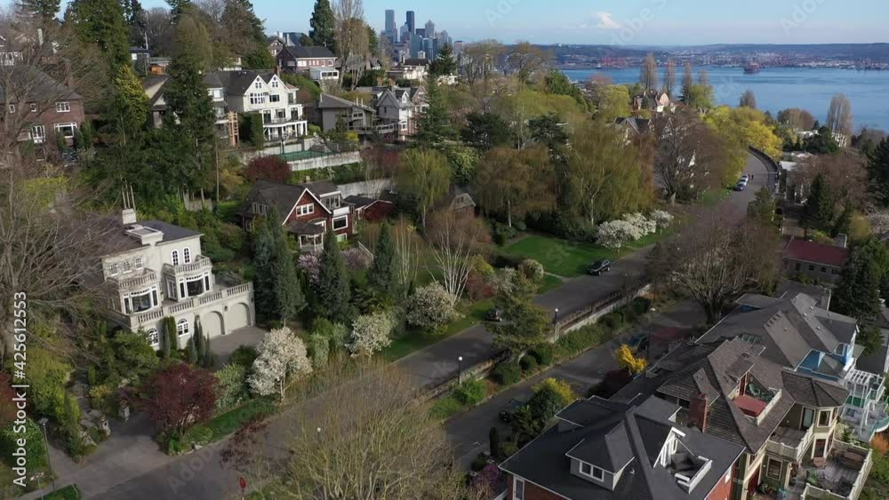 Drone rise and reveal shot of Marshall Park, Parsons Gardens, West ...