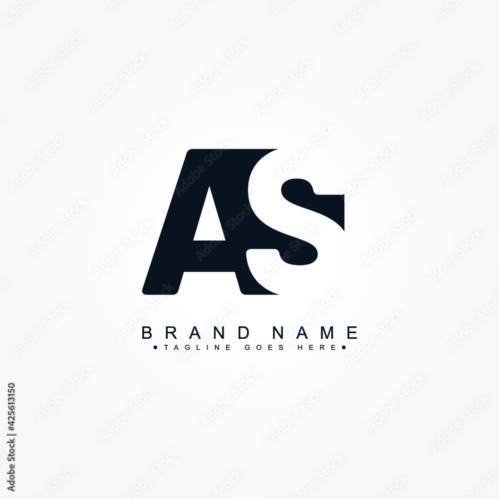 Initial Letter AS Logo - Minimal Business Logo Stock Vector | Adobe Stock