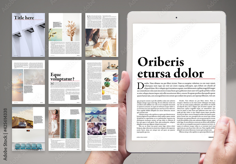 Entertainment and General Interest Digital Bookazine Layout Stock ...