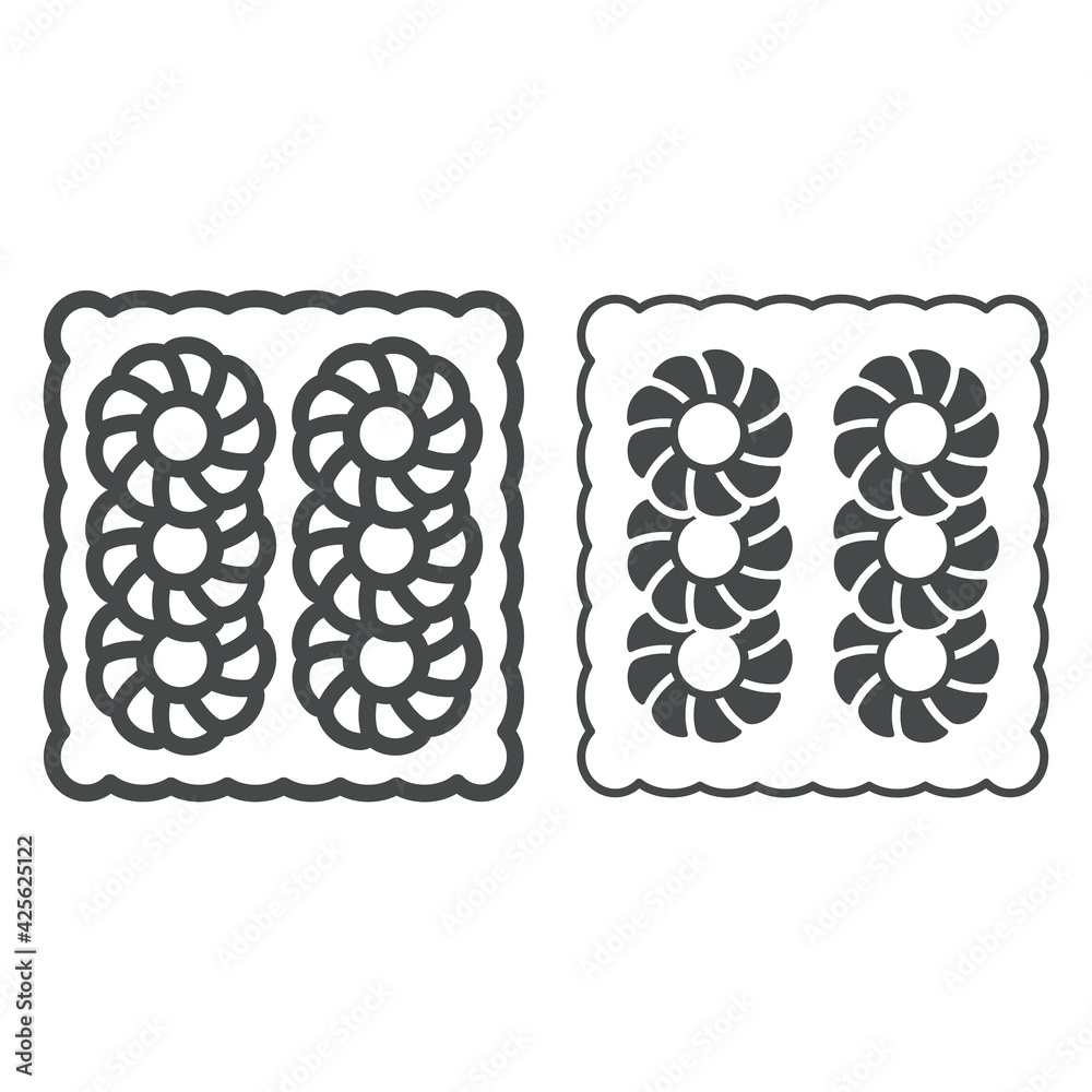 Vecteur Stock Cannele line and solid icon, french food concept, Canele ...