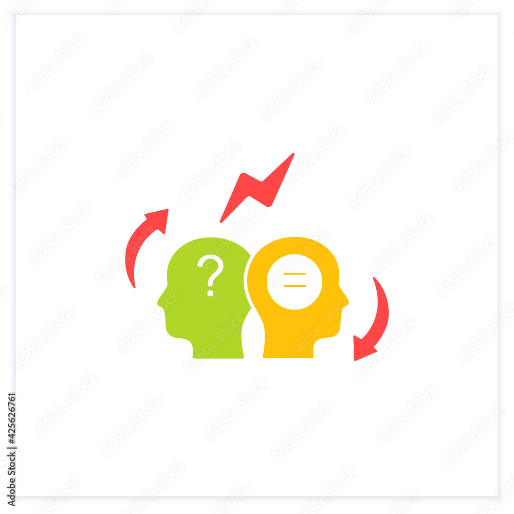 Conflict resolution flat icon.Conflict between two persons.Peaceful ...