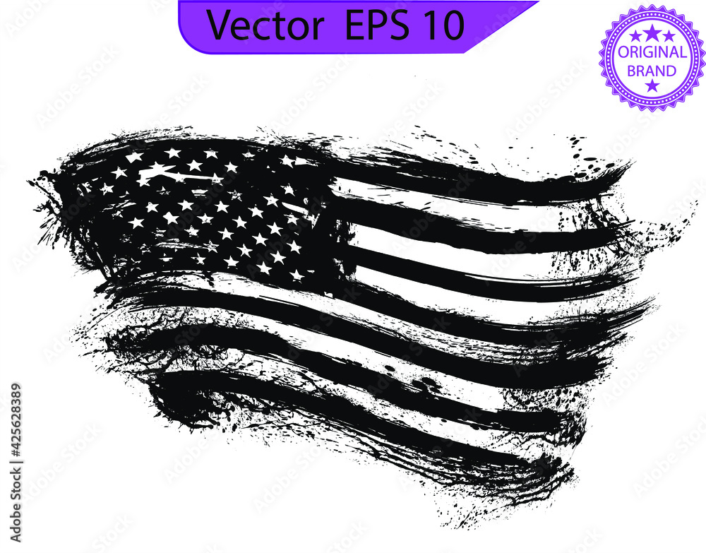 USA Flag - Distressed American flag, EPS 10, patriot flag, military ...