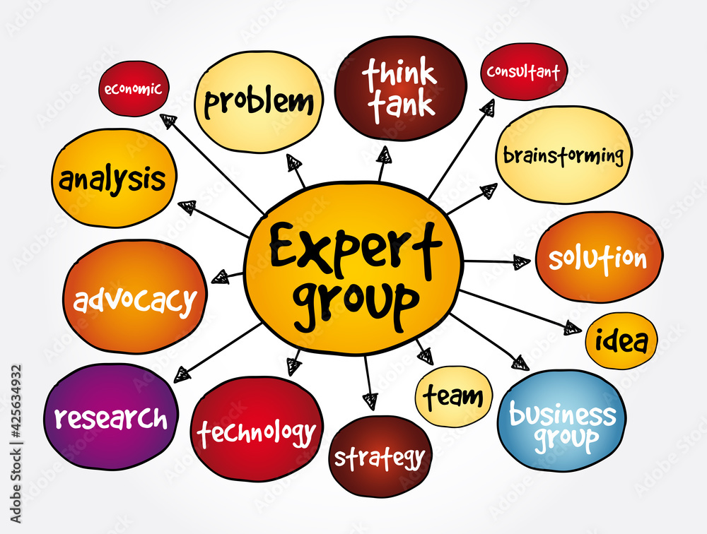 Expert group mind map, business concept for presentations and reports ...