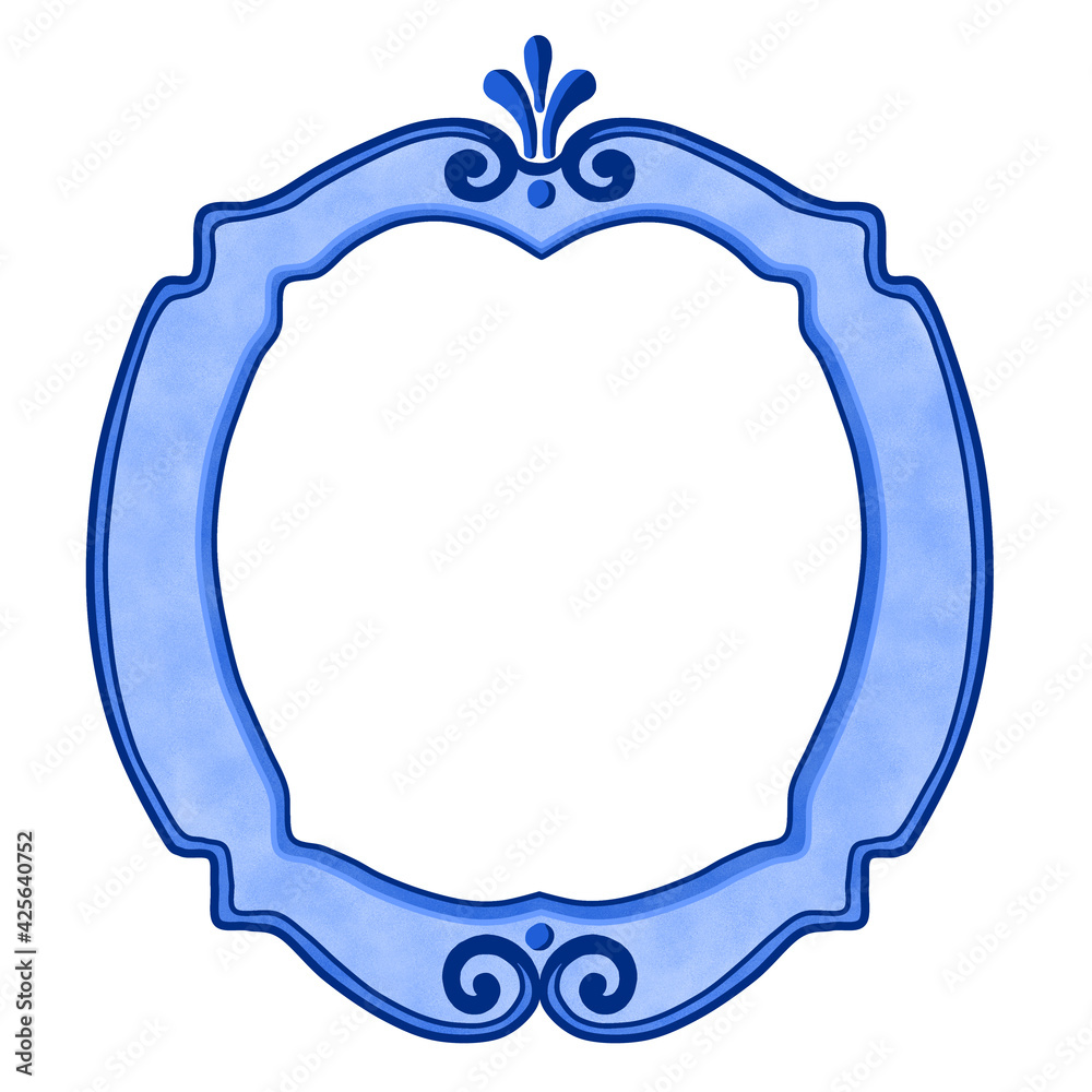 Cartoon frame. Colored empty frame, Victorian style Stock Illustration ...