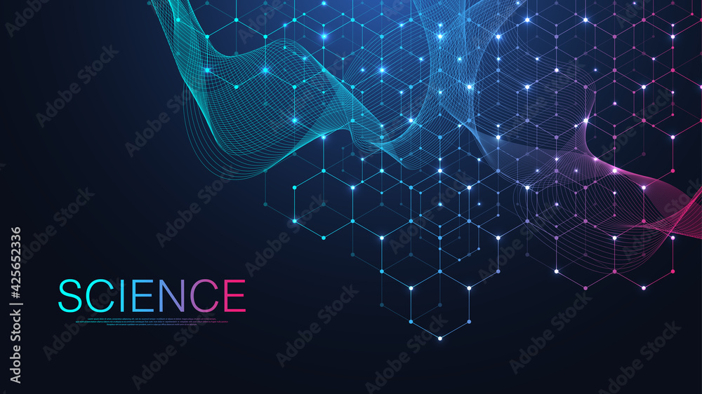 Molecular structure background. Science template wallpaper or banner ...