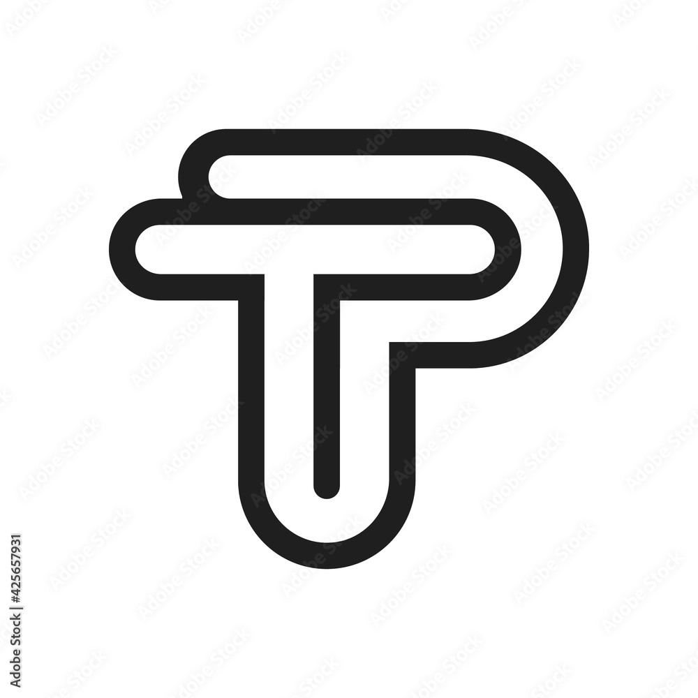 Initial tp letter logo vector template design. Creative abstract letter pt logo design. Linked ...