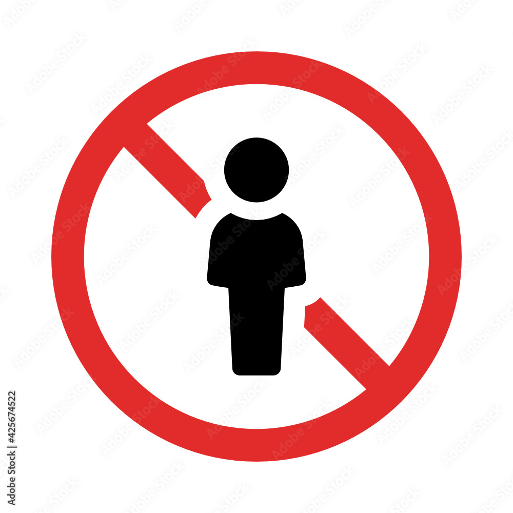 No people allowed, no man sign illustration. Stock Vector | Adobe Stock