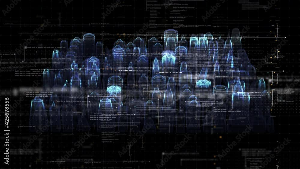 Futuristic simulation of 5G network concept, artificial intelligence ...
