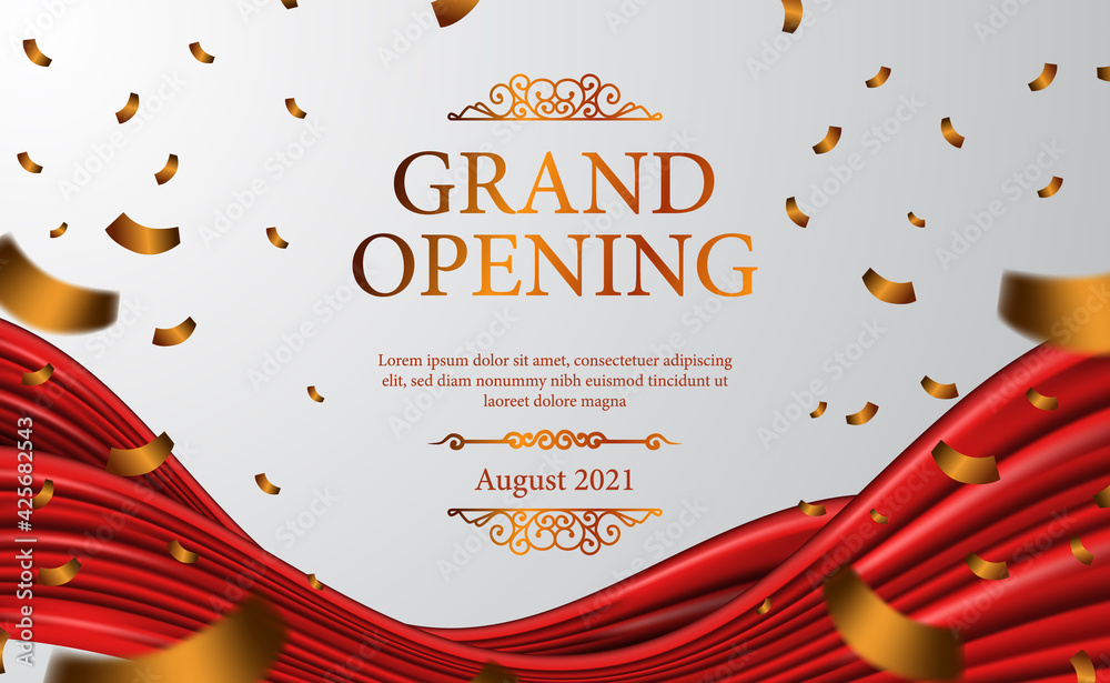 Grand Opening luxury vintage expensive with classic 3d ribbon silk ...