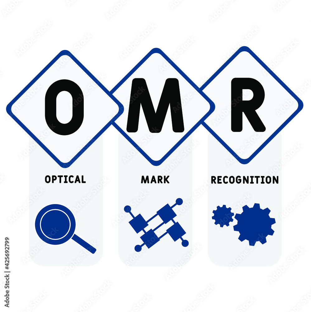 OMR - Optical Mark Recognition acronym. business concept background ...