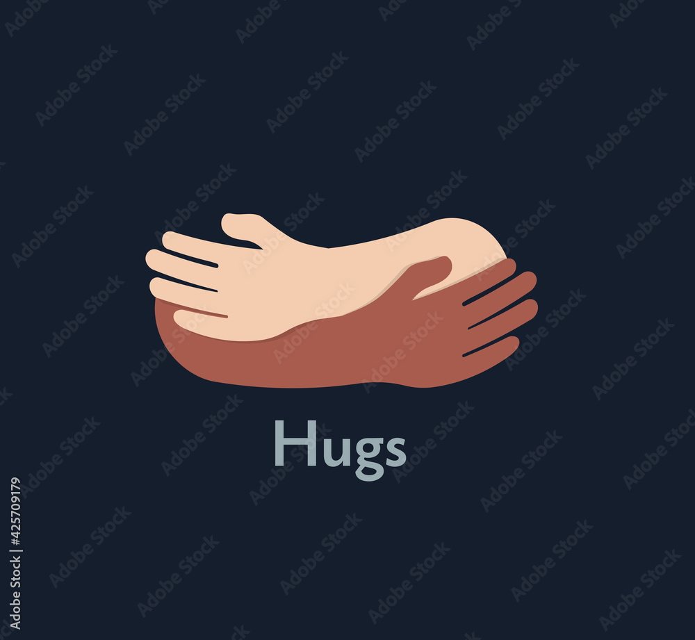 Human hugs hugging hands support and love symbol hugged arms girth ...