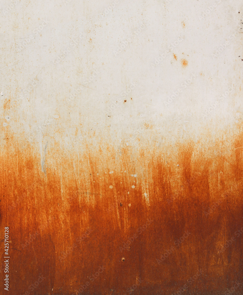 rusty metal surface with a gradient between white and orange of ...