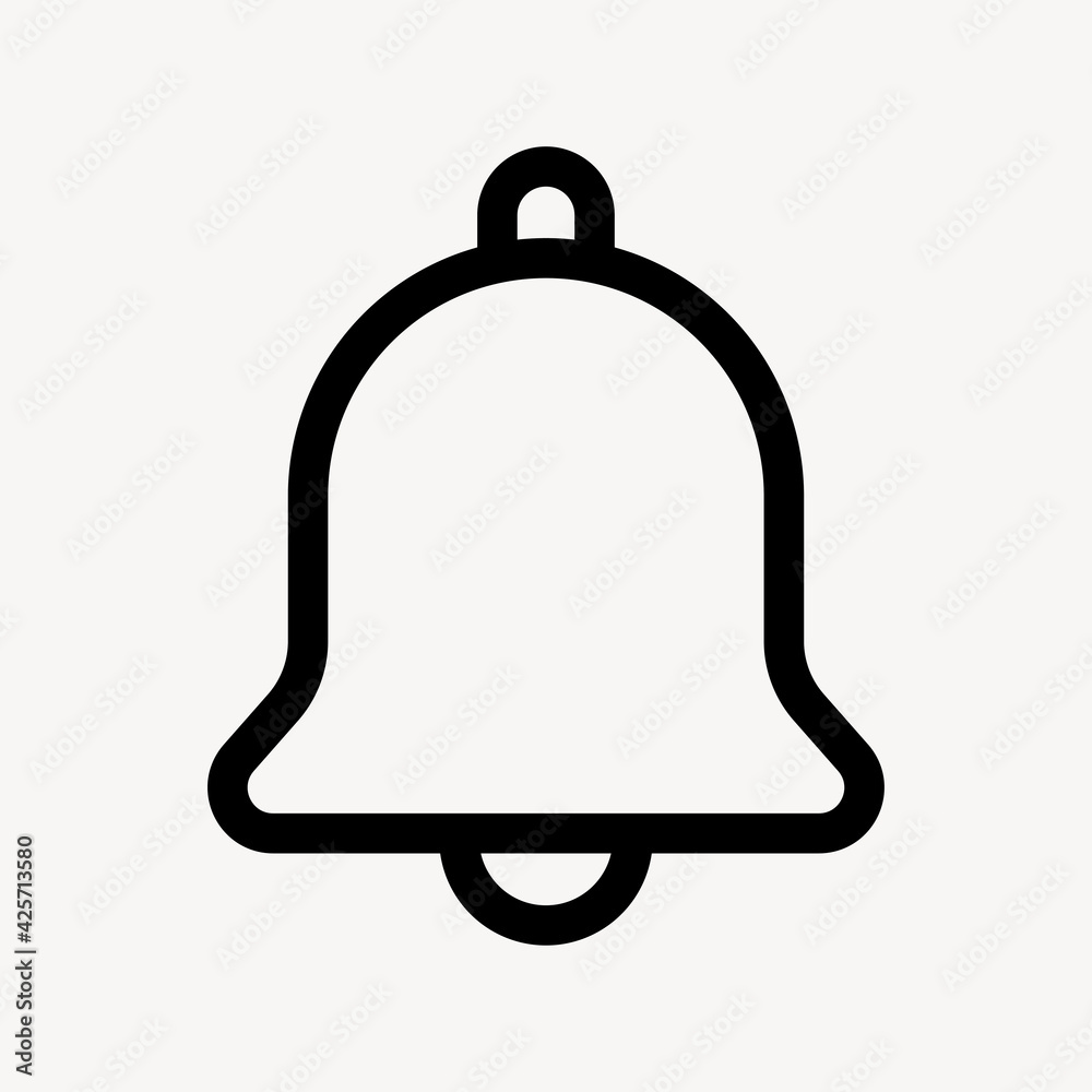 Bell outlined icon for social media app Stock Illustration | Adobe Stock