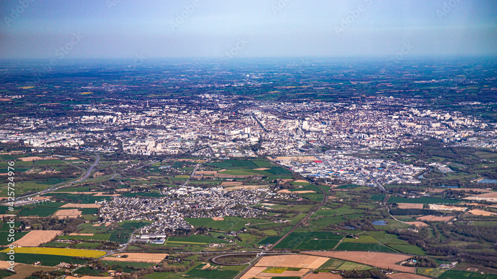 Rennes city in french britanny ville de rennes en bretagne france vue ...