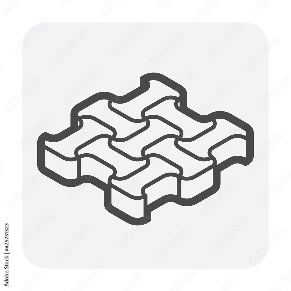 Vecteur Stock Concrete paver block pavement floor or brick vector icon ...