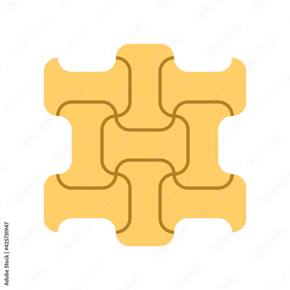 Concrete paver block pavement floor or brick vector icon. For landscape ...