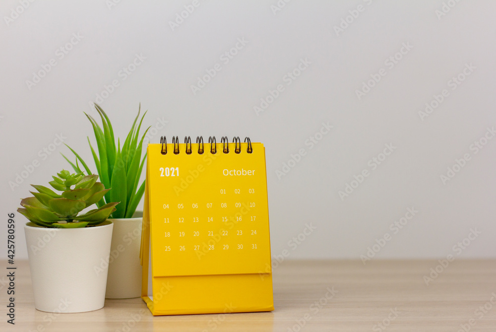 Tear-off calendar for October 2021. Desktop calendar for planning ...