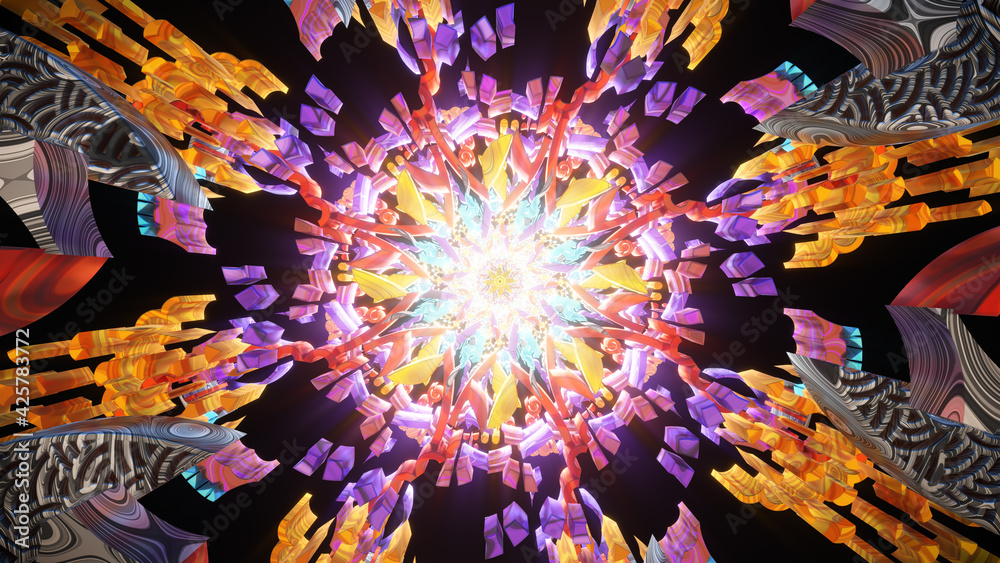 Psychedelic 3D of abstract mandala for trippy art psychedelic trance to ...