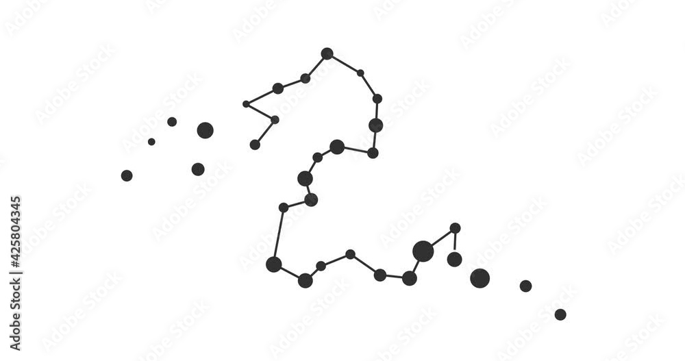 Eridanus constellation. Stars in the night sky. Constellation in line ...